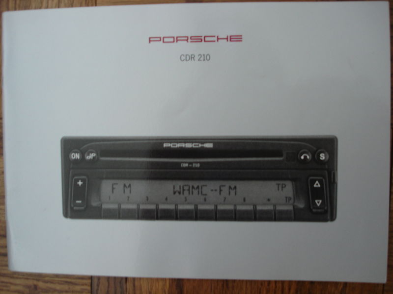 Porsche cdr 210 cdr210 cdr-210 owners manual becker 993 - Pelican Parts ...