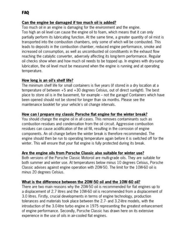 Porsche Classic Motor Oil - Page 4 - Pelican Parts Forums