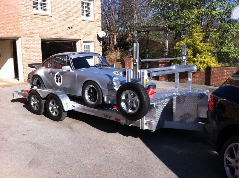 Loaded 17' x 8' All-Aluminum Open Car Hauler Trailer with Tire Rack ...