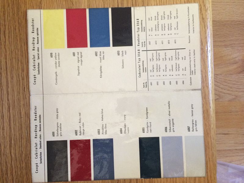 356C Driver's Manual and 356B Color Chart - Pelican Parts Forums