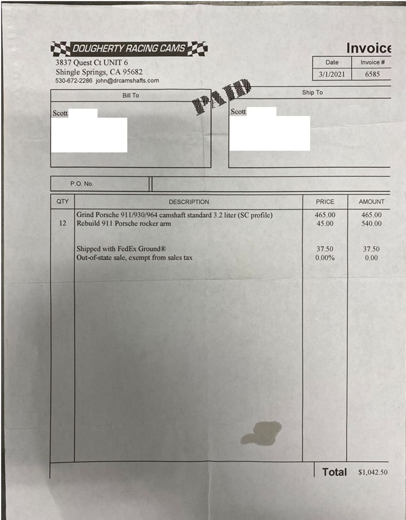 Carrera/SC Cams ---- Fresh DRC re-grind - Pelican Parts Forums