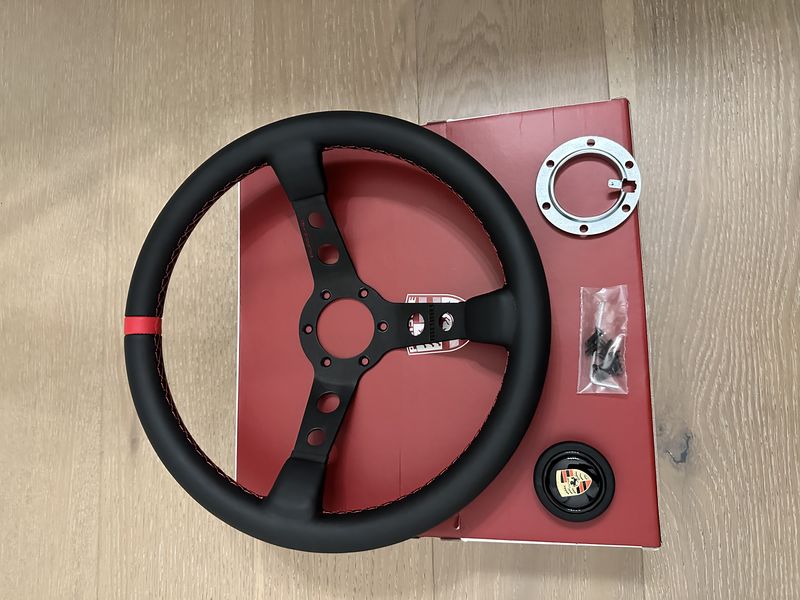 FS: Porsche Classic Momo Steering Wheel Red Stitching - Pelican Parts ...