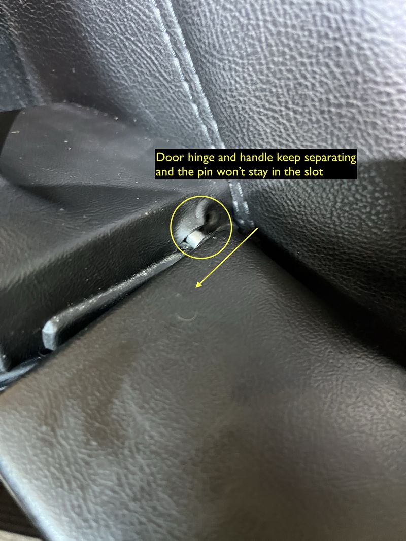 Repair Door Pocket hinge pin into door handle? - Pelican Parts Forums